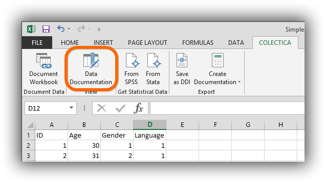 Document Your Excel Workbook Colectica 7 2 Documentation